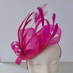 New Fuchsia Colour Fascinator Hatinator With Headband Weddings Races ...