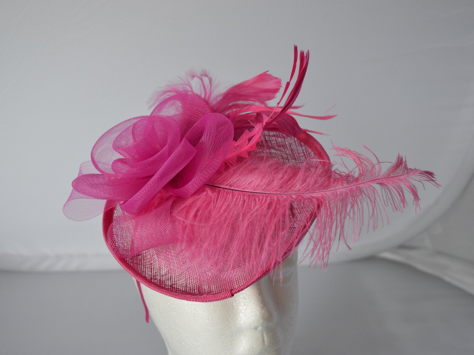 Hot Pink Fascinator Hatinator with Band & Clip Weddings | Etsy