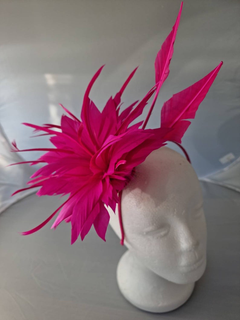 New Hot Pink Fascinator Hatinator With Band & Clip With More | Etsy