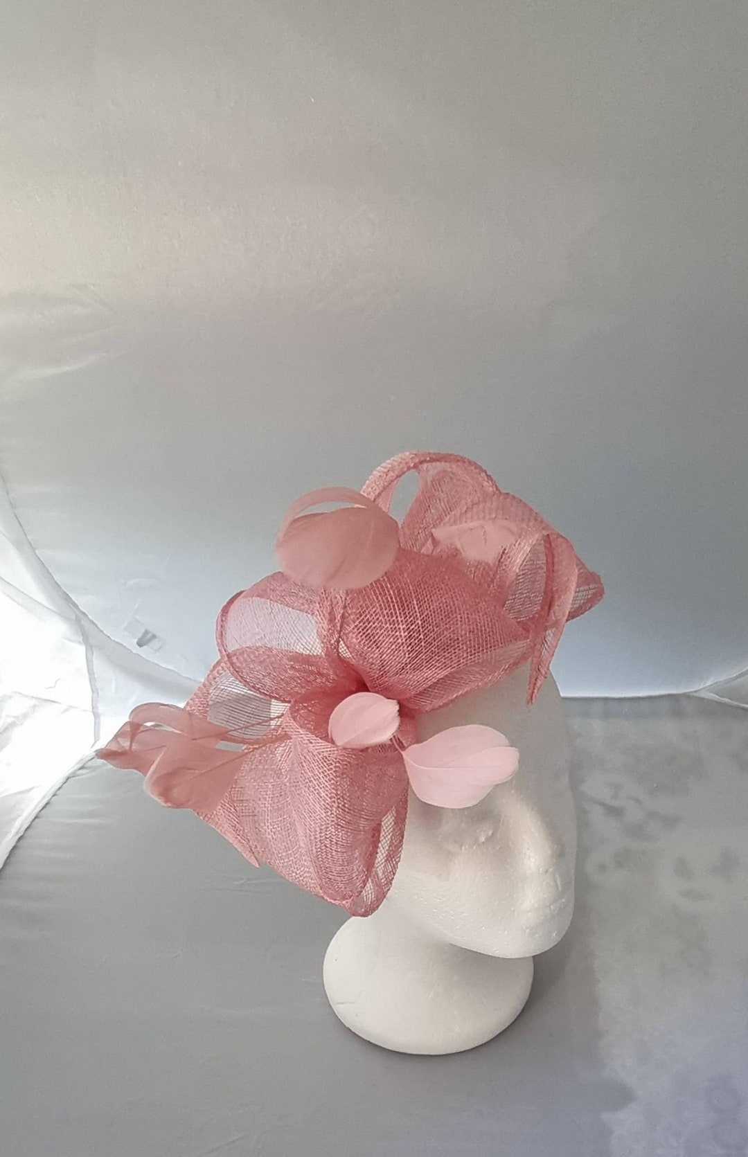 New Rose Pink Colour Fascinator Hatinator With Headband and Clip ...