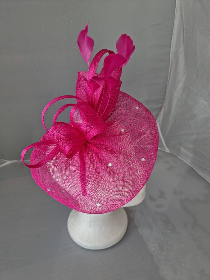 New Hot Pink Fascinator Hatinator With Band & Clip With More | Etsy