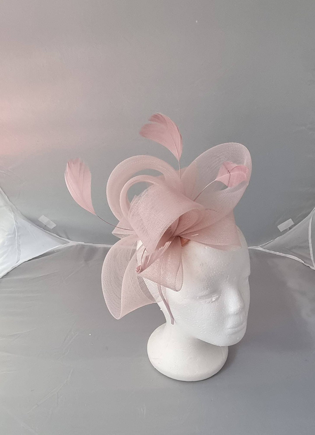 New Pale Pink,blush Pink Colour Fascinator Hatinator With Band & Clip ...