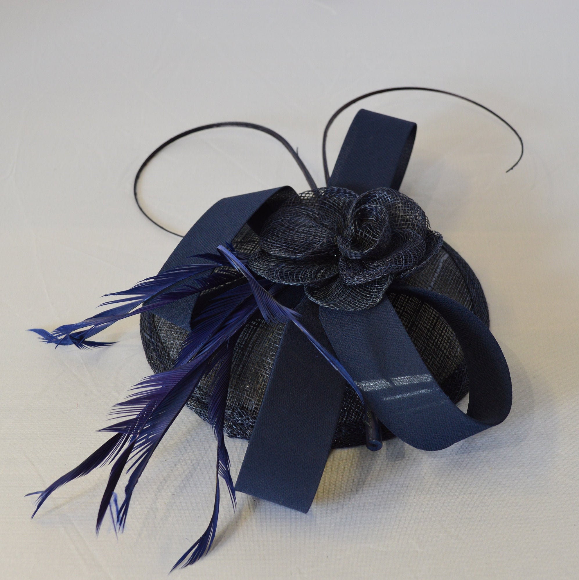 Navy Blue Fascinator Hatinator with Band & Clip Weddings | Etsy