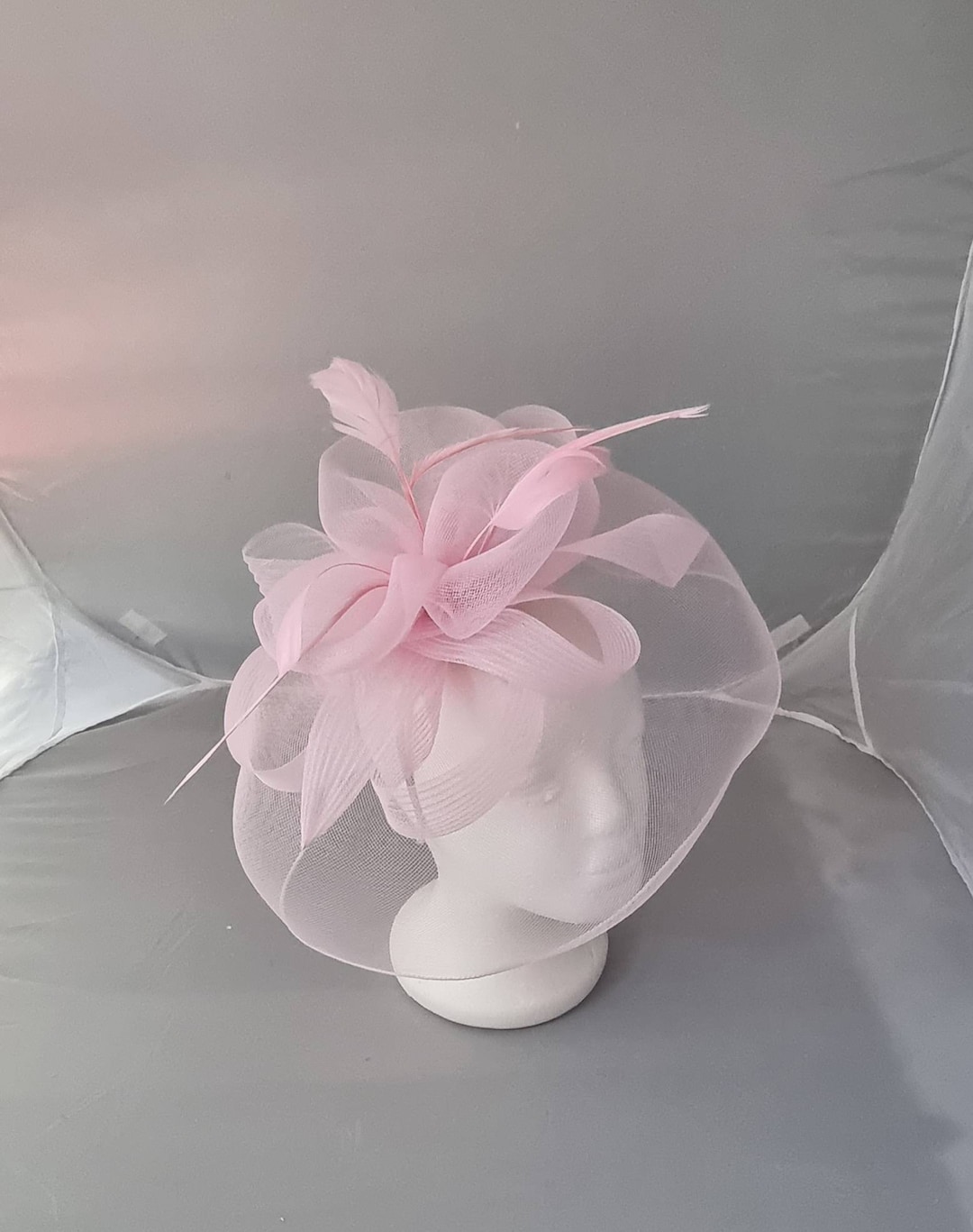 Light Baby Pink Fascinator Hatinator With Band & Clip Weddings Races ...