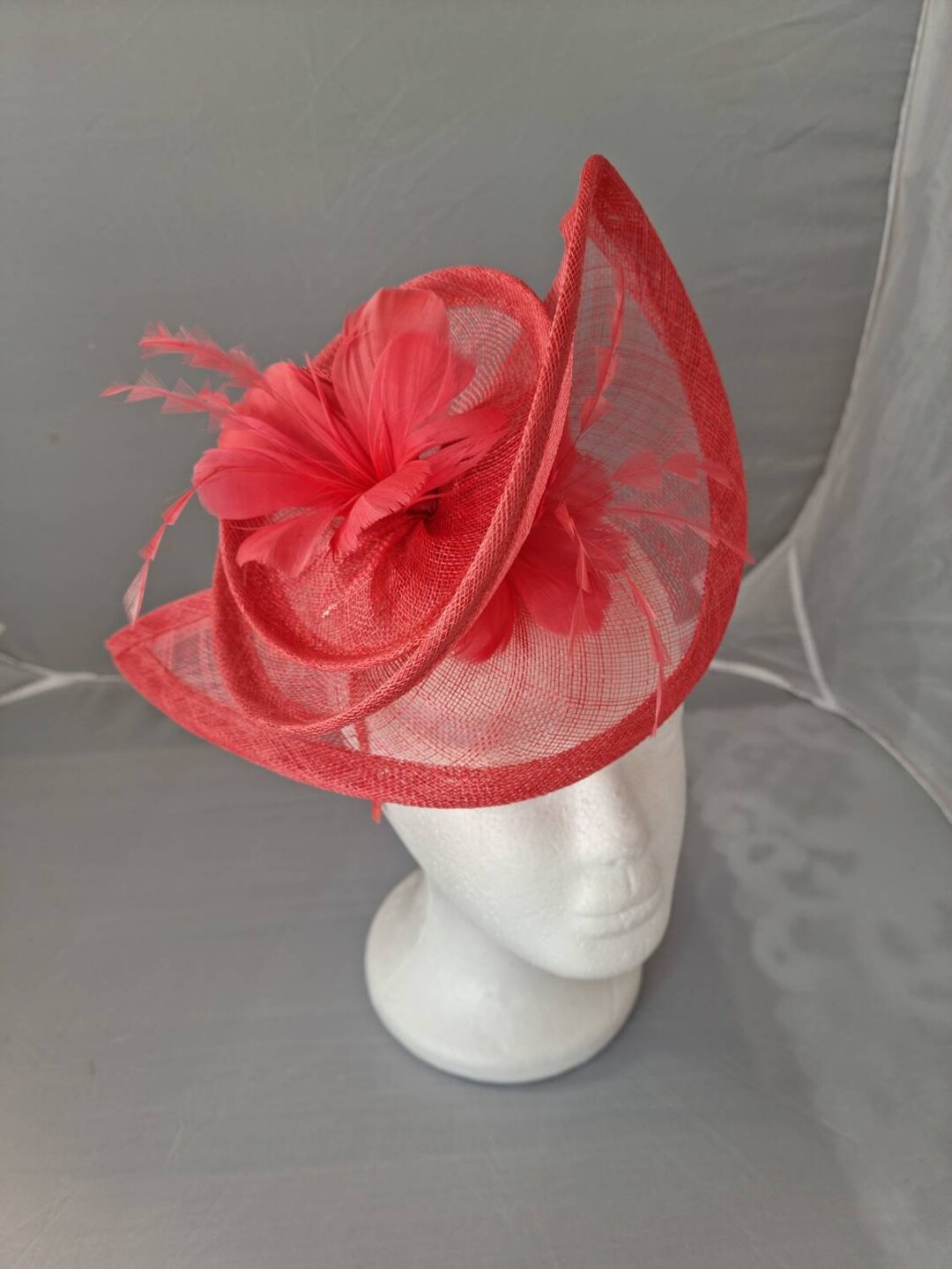 New Coral Pink Fascinator Hatinator With Band & Clip Weddings Races ...