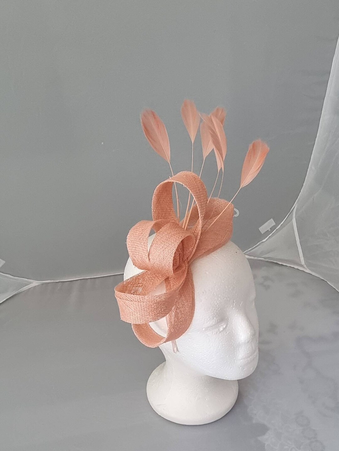 New Dusty Pink Colour Fascinator Hatinator With Headband Weddings Races ...