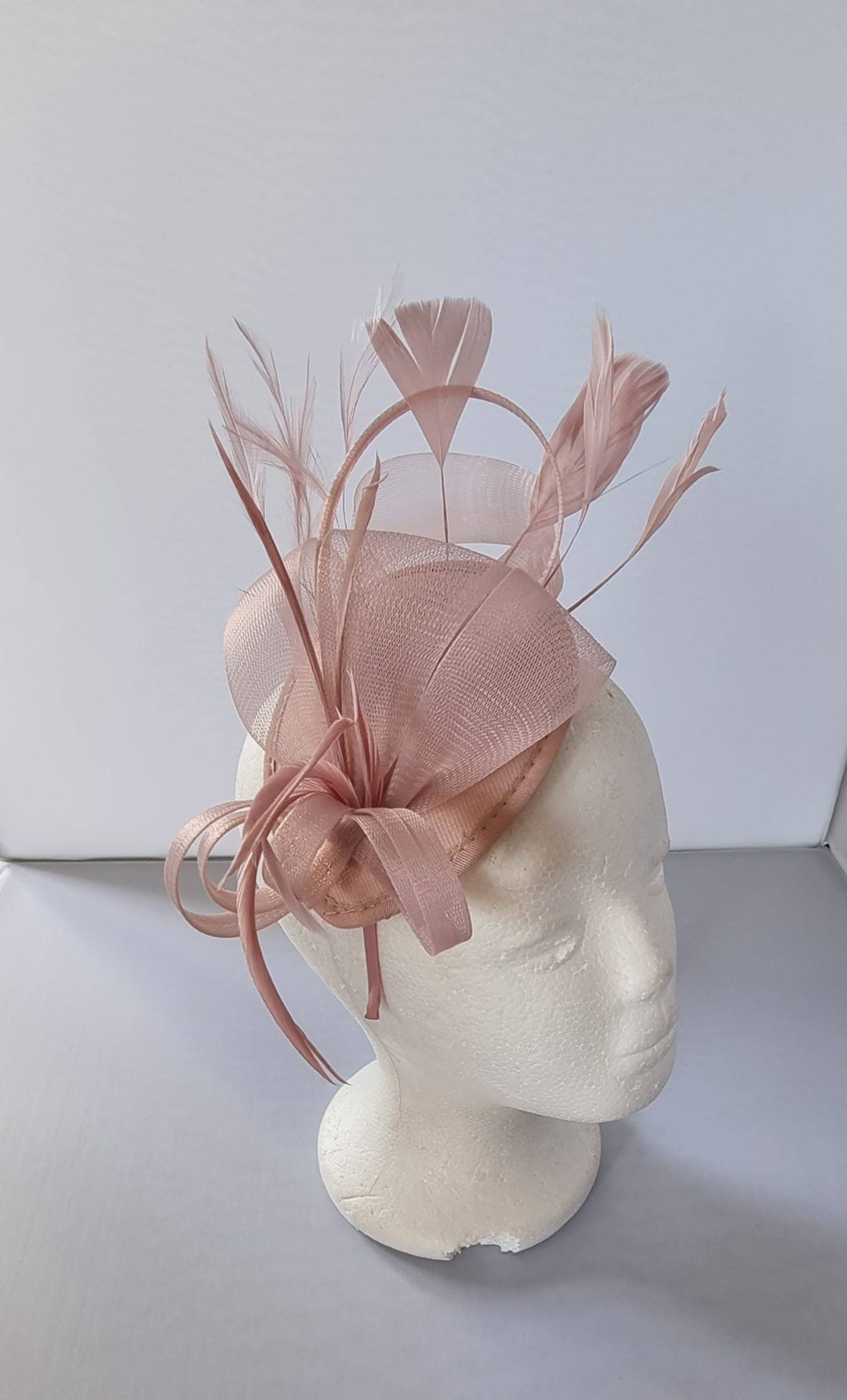 New Pale Pink Colour Fascinator Hatinator With Headband Weddings Races ...