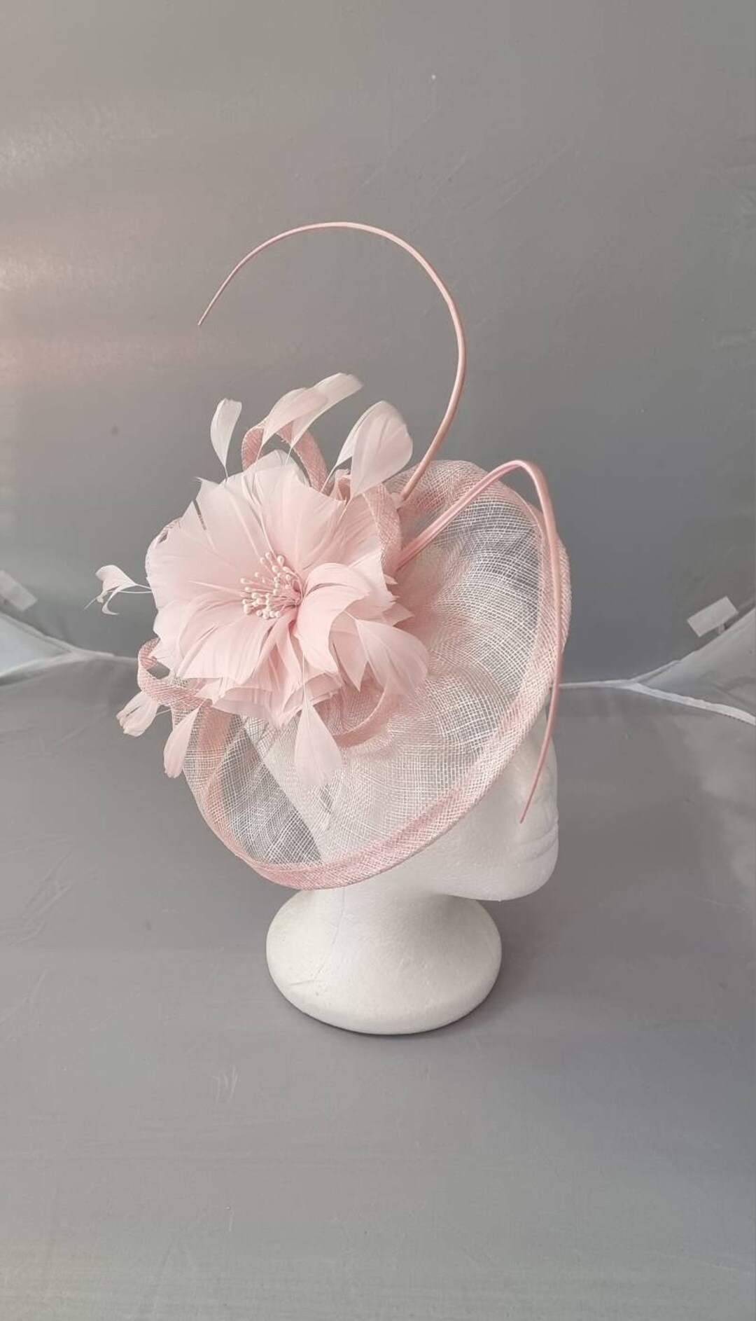 New Pale Pink,light Pink Colour Fascinator Hatinator With Band & Clip ...