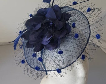 Navy Blue Fascinator | Etsy