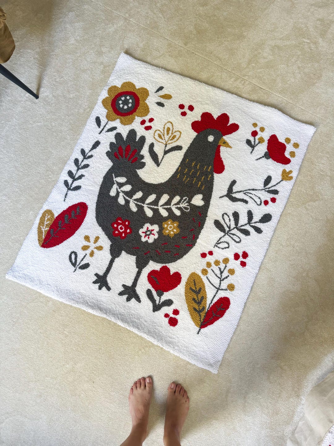 Punch Needle Digital Embroidery Pattern Template, Chicken Rug PDF File ...