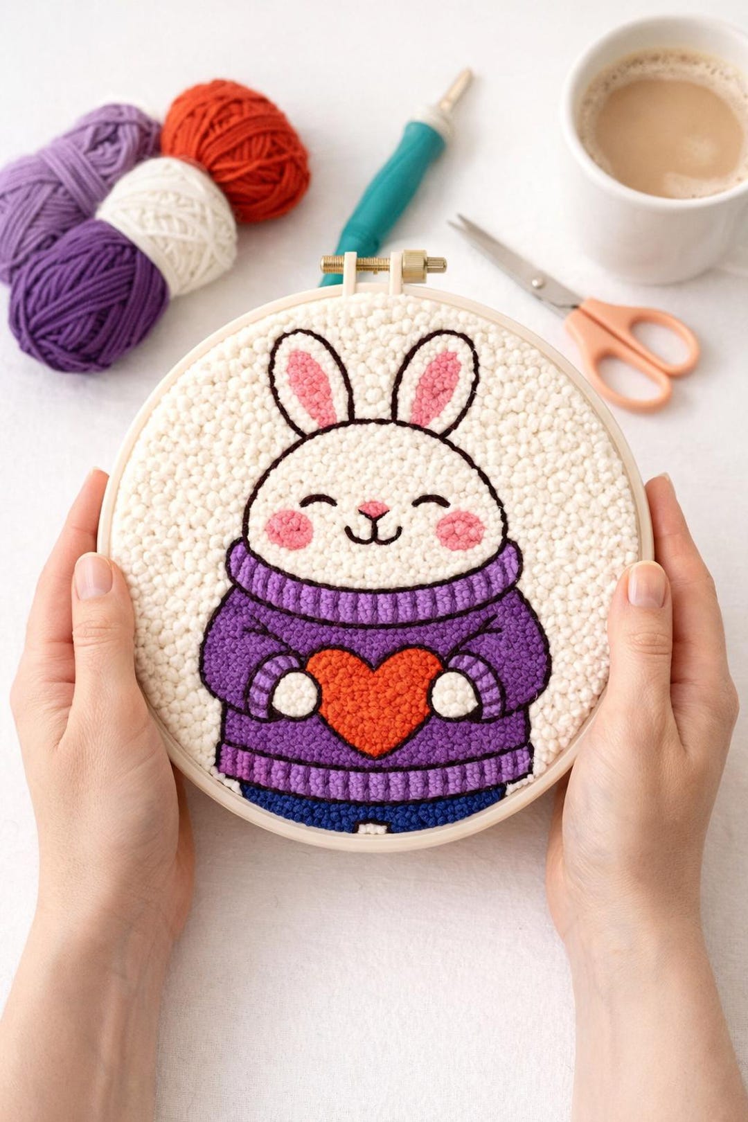 Rabbit Punch Needle Printable Pattern for Beginners / Instant Download ...