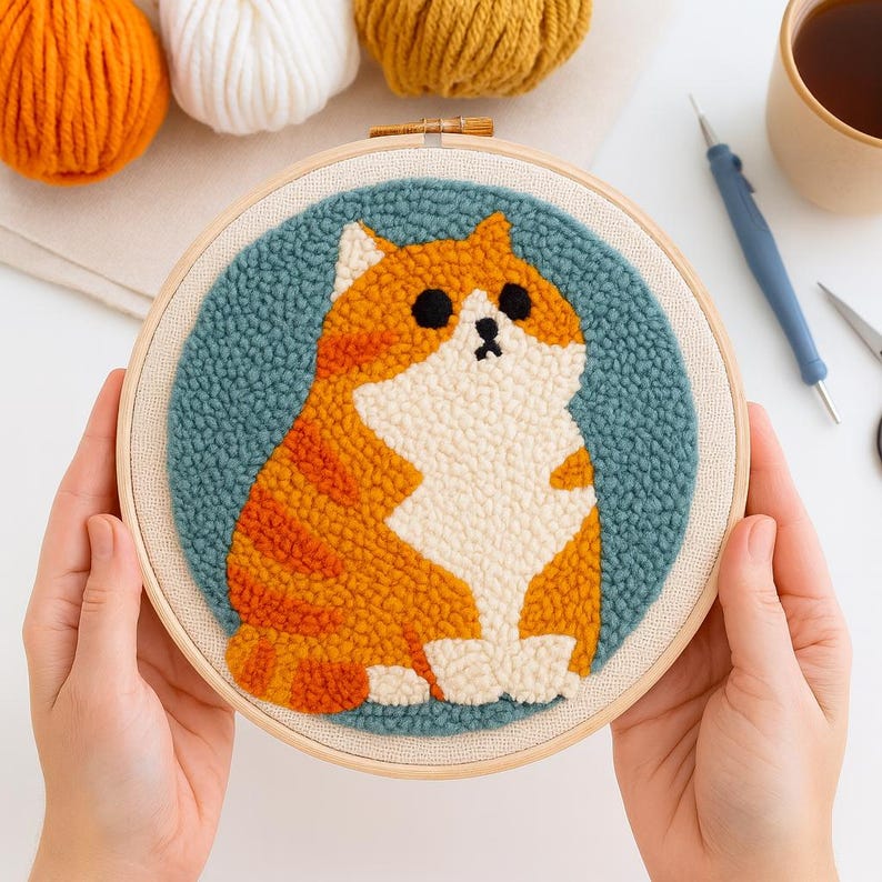Cat Punch Needle Printable Pattern for Beginners / Instant Download ...