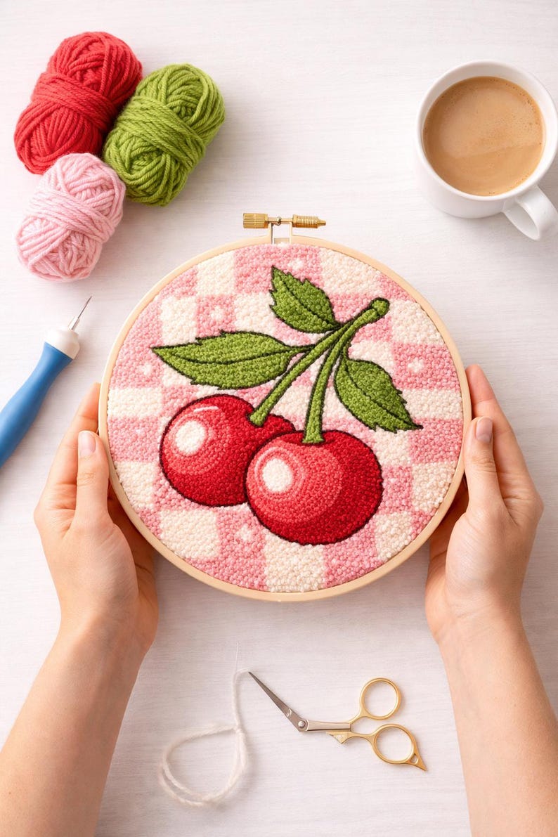 Cherry Punch Needle Printable Pattern for Beginners / Instant Download ...