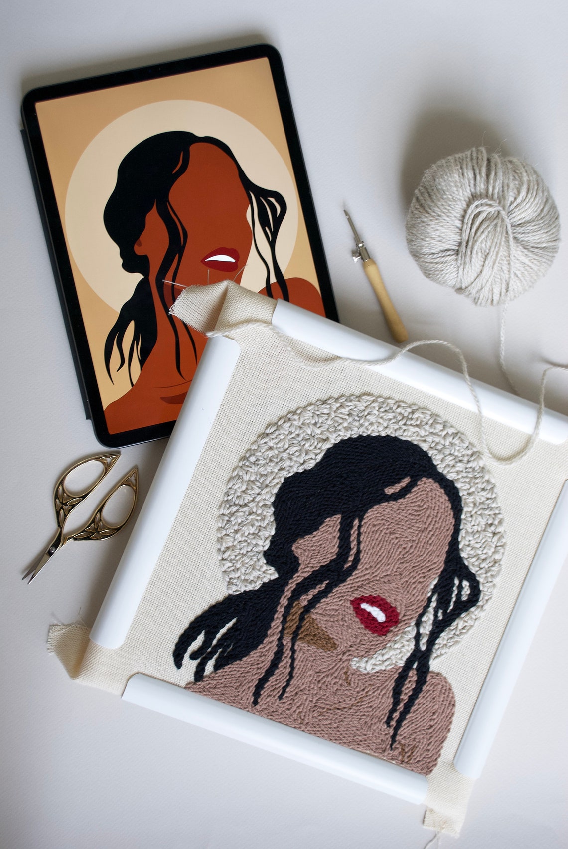 Punch Needle Digital Embroidery Pattern Template, PDF File, Digital ...