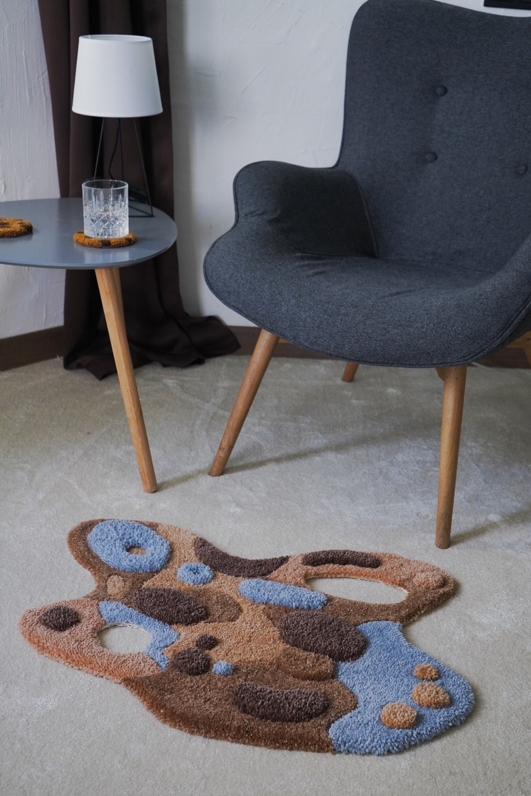 Bedside Rug / Hand Turfted Irregular Rug / Carpet for Kid's Room / 3D ...