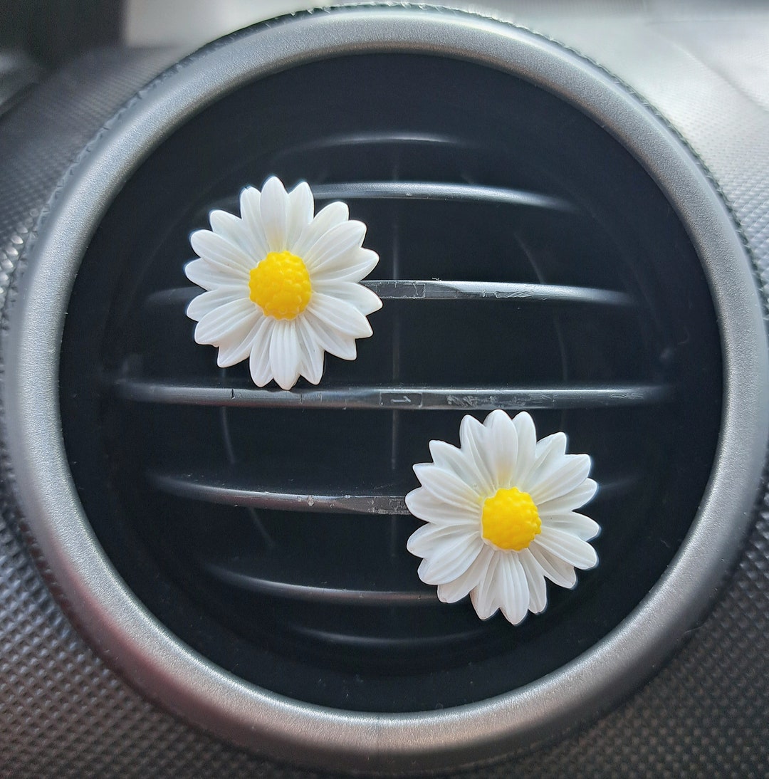 Daisy Flower Car Charms 8 Colours. 1pc 22x22mm Resin Car Vent Clips ...