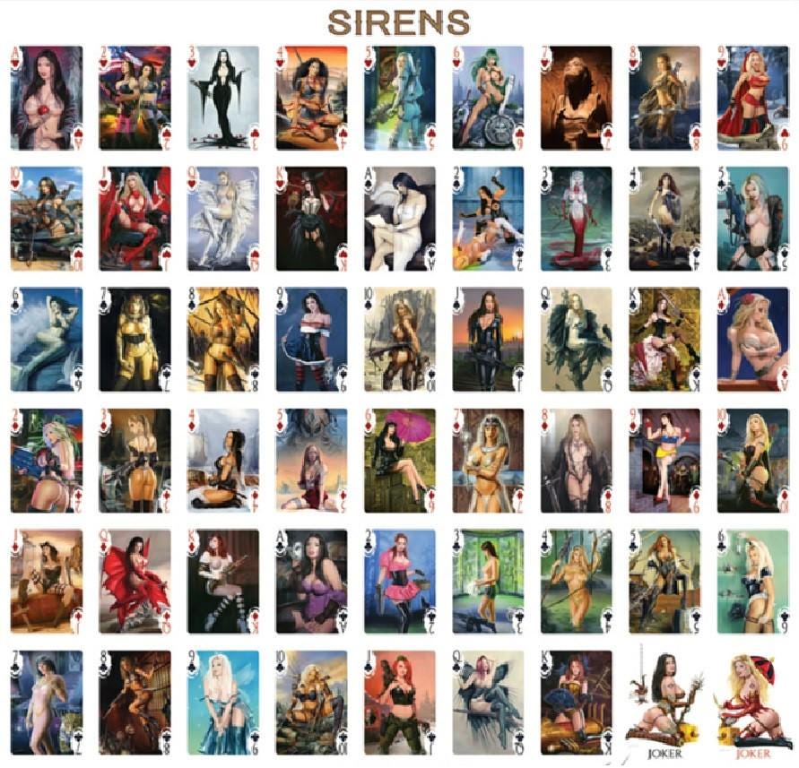 Sirens Playing Cards - Risque Pin Up - Etsy