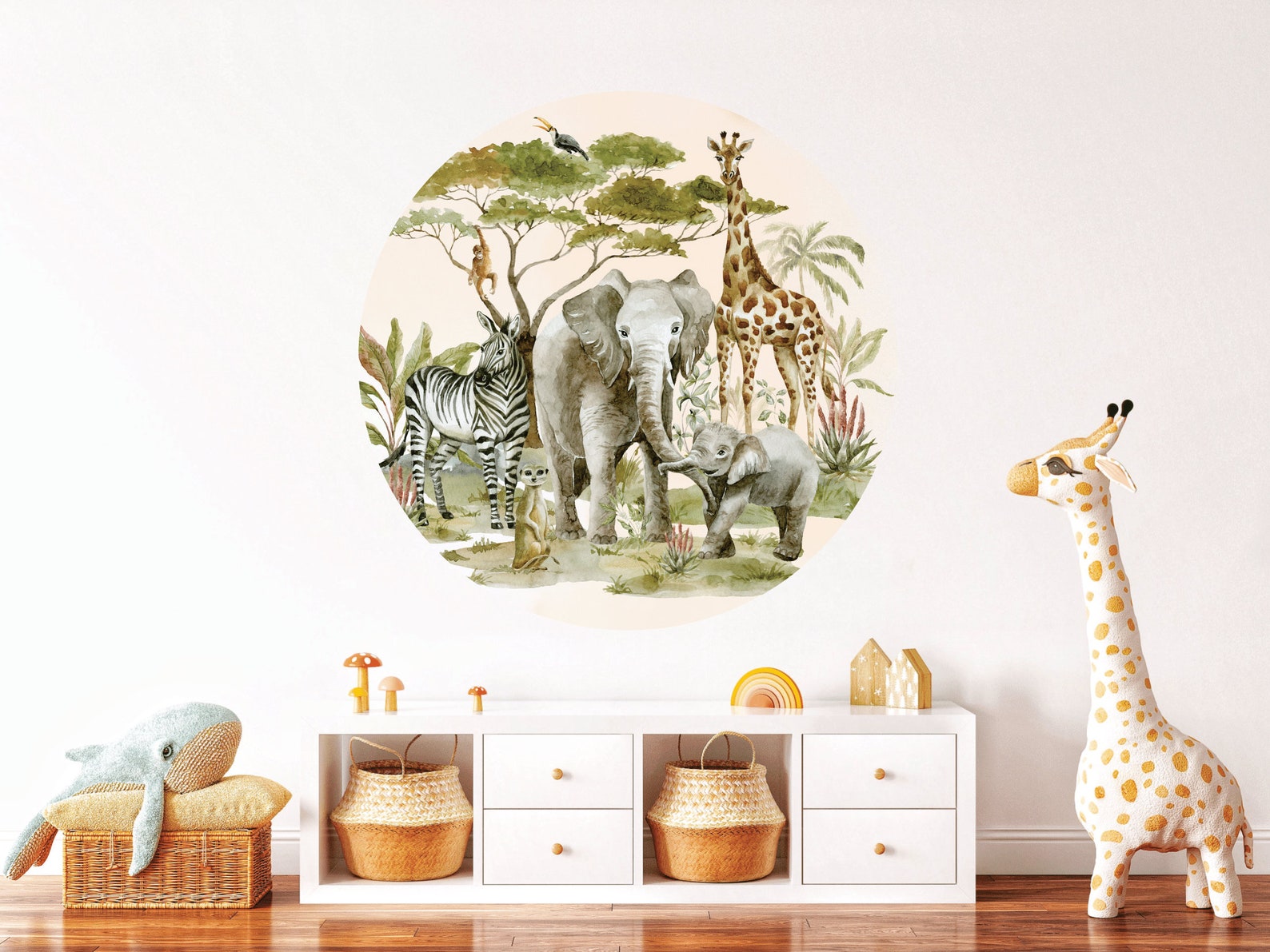 Safari Animals Wall Decal Nursery Wall Decal Jungle Animals - Etsy