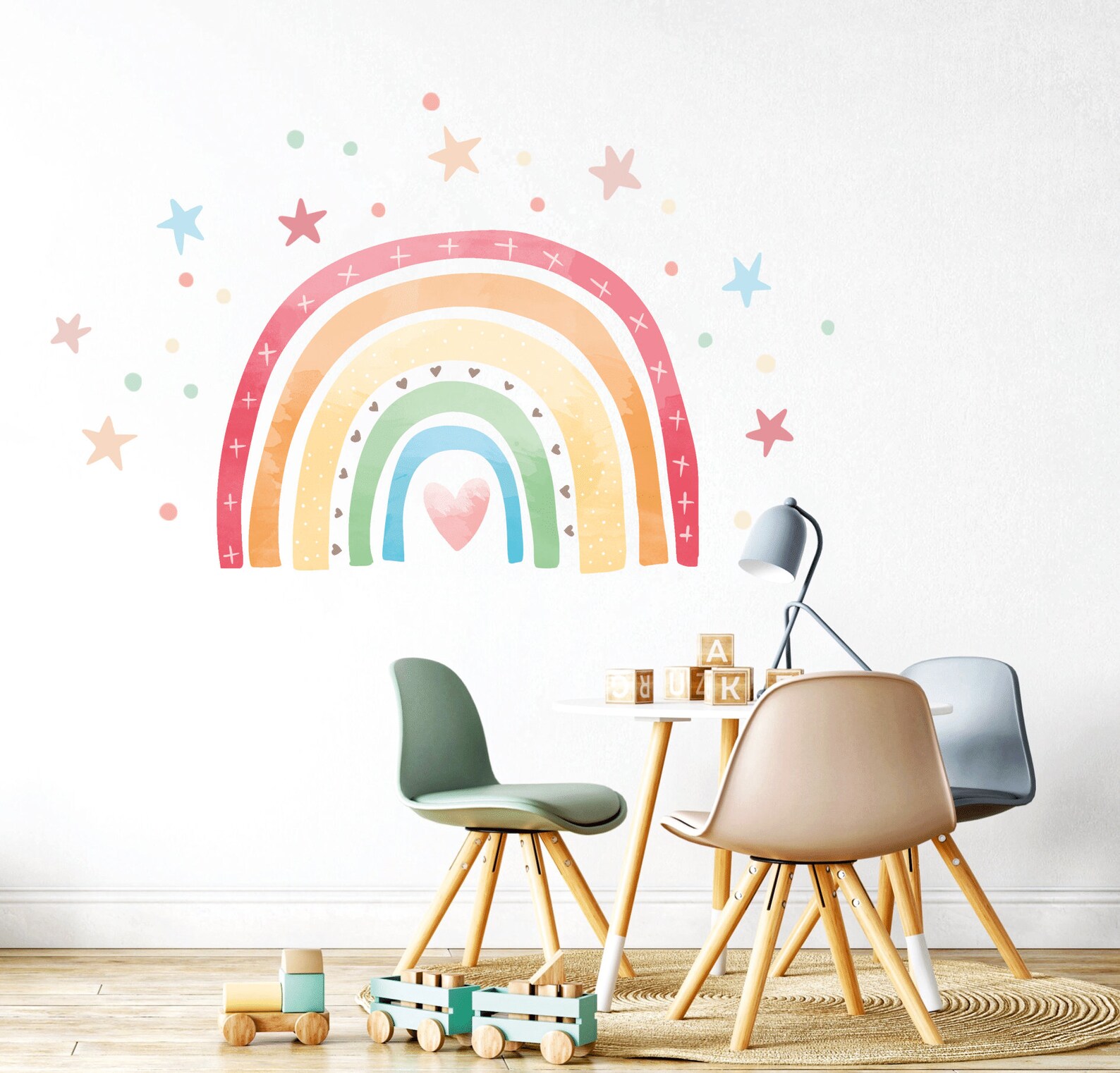 Rainbow Wall Decal Nursery Wall Decal Large Rainbow Wall - Etsy