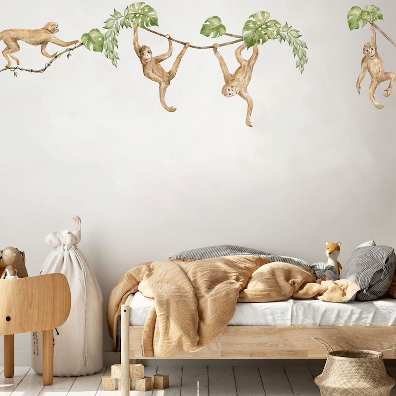 Monkey Wall Decal - Etsy