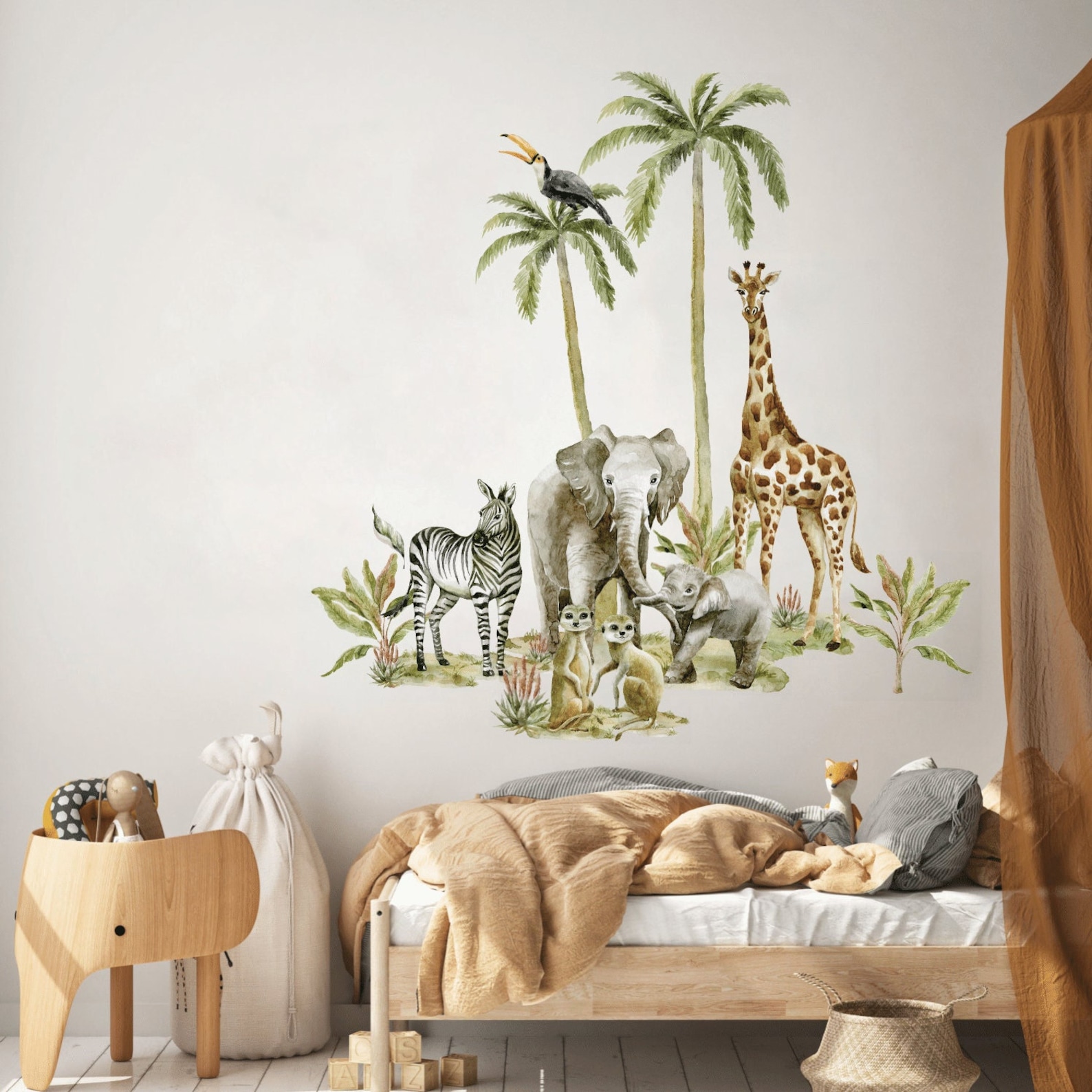 Safari Animals Wall Decal Nursery Wall Decal Jungle Animals - Etsy