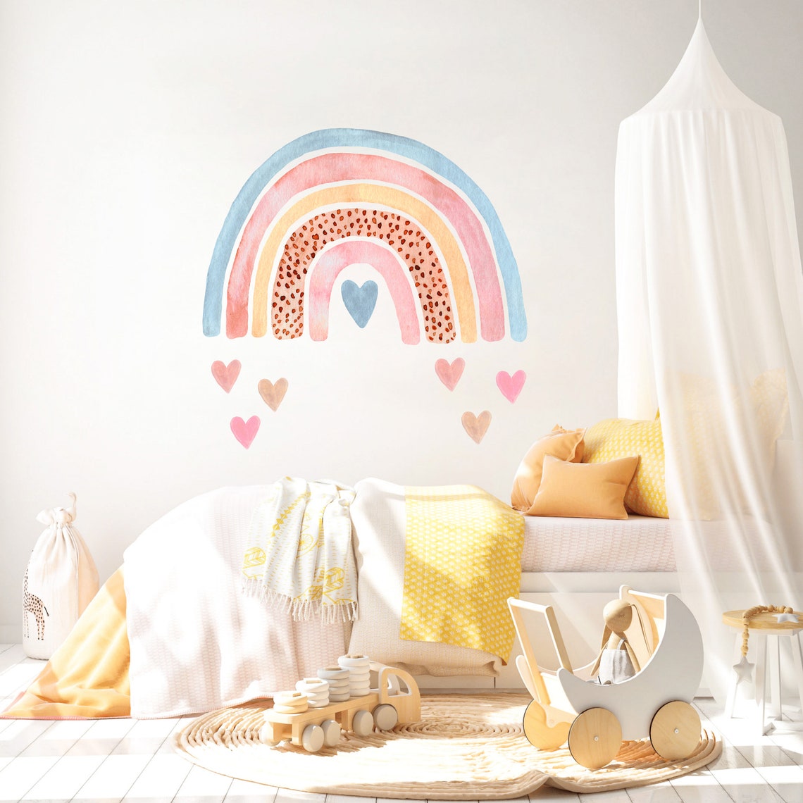 Rainbow Wall Decal Rainbow Wall Sticker Large Rainbow Wall | Etsy