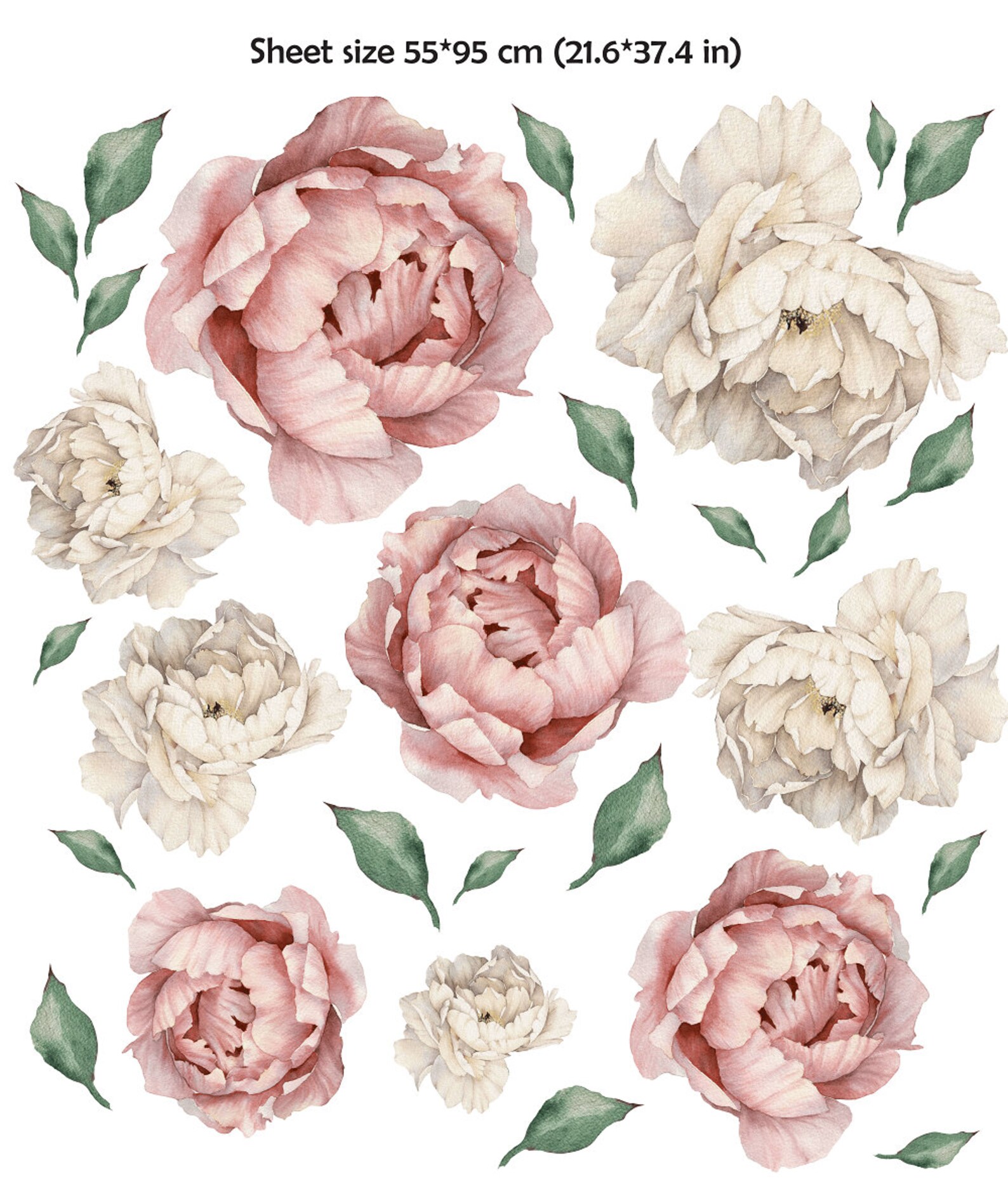 Peonies Nursery Wall Decal Peony Flowers Wall Sticker Floral - Etsy