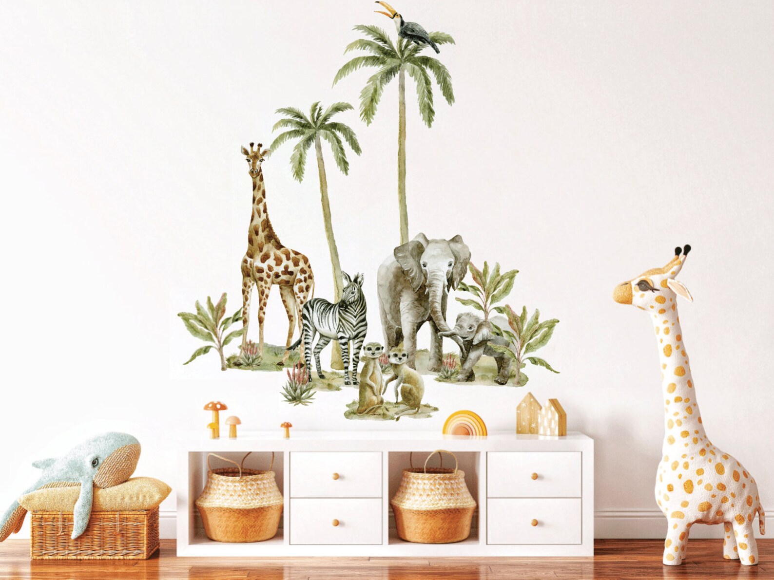 Safari Animals Wall Decal Nursery Wall Decal Jungle Animals - Etsy