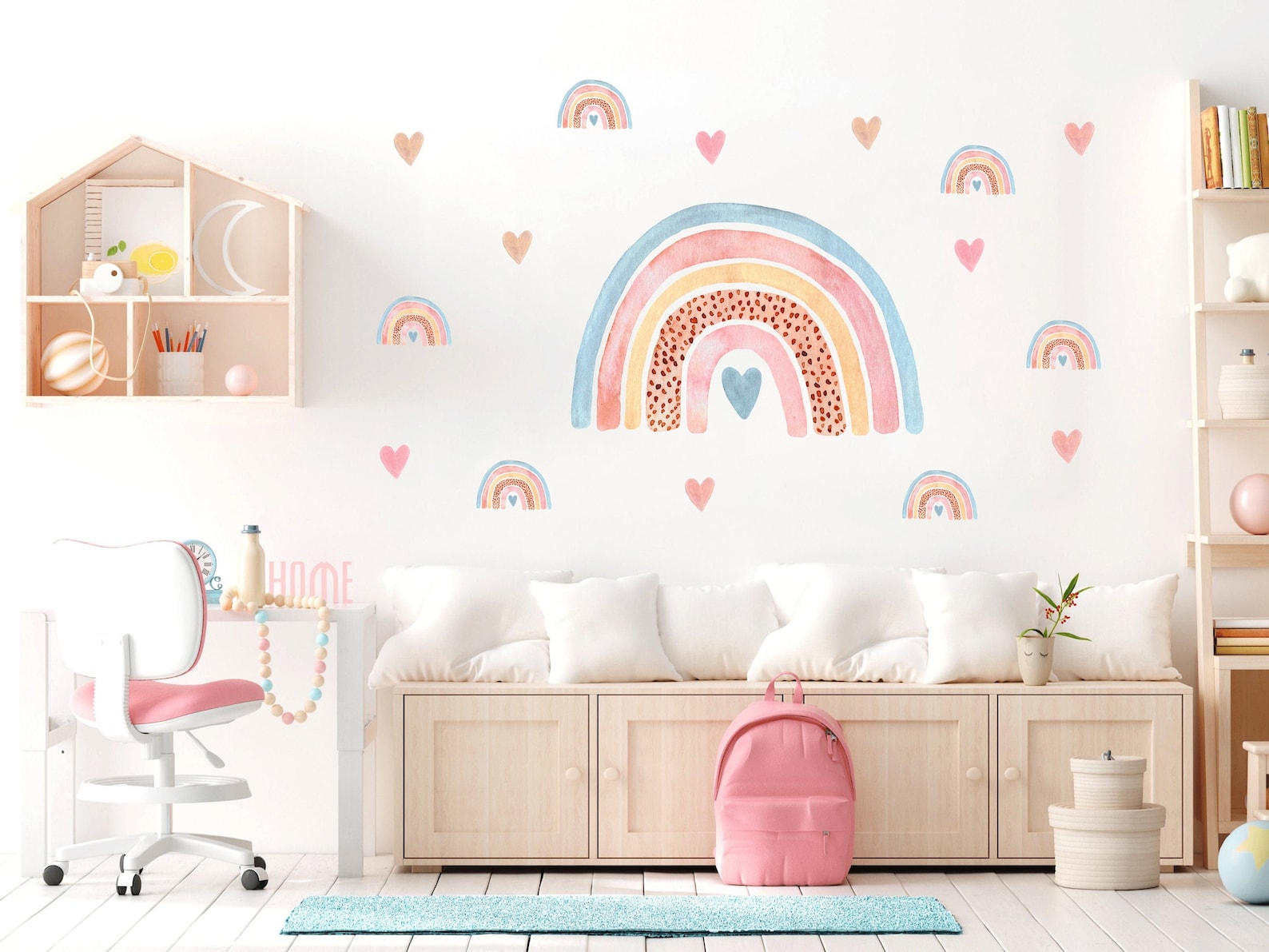 Rainbow Wall Decal, Rainbow Wall Sticker, Large Rainbow Wall Decal ...