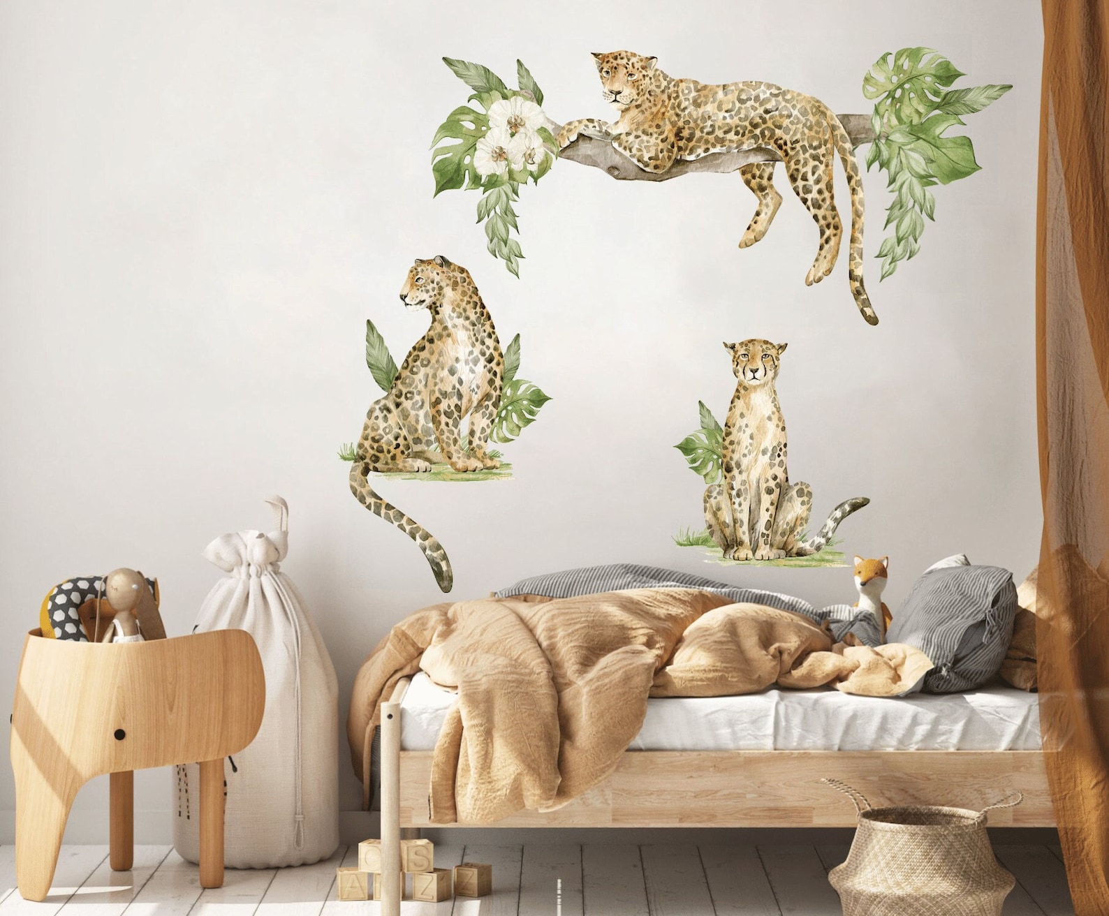 Leopard Wall Decal Safari Animals Wall Sticker Nursery Wall - Etsy