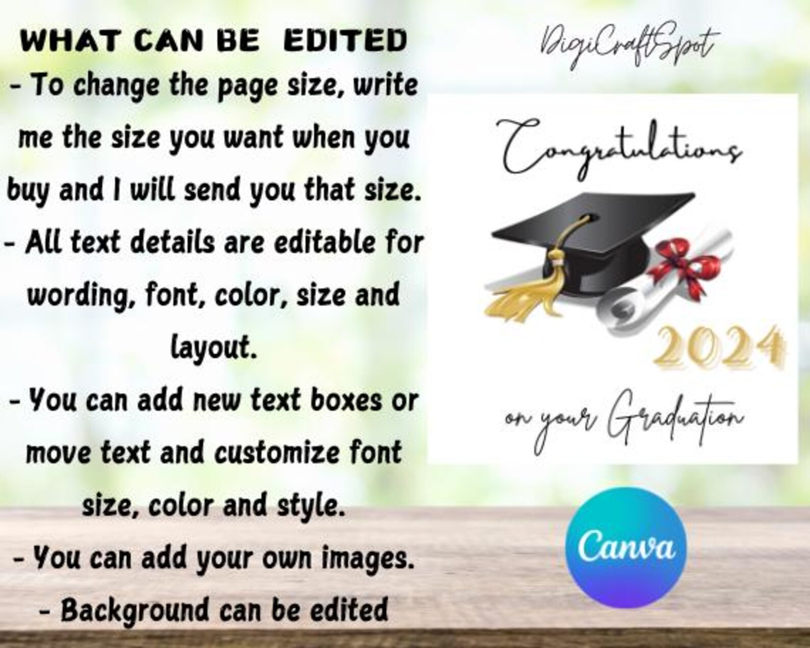 Editable Congratulations Graduation Card, Printable Card With Mortar ...