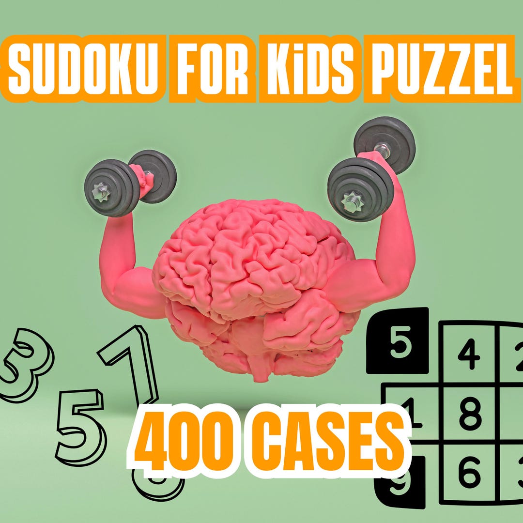 400 Sudoku FOR KIDS Printable Puzzle Book Activity Game Bundle With ...