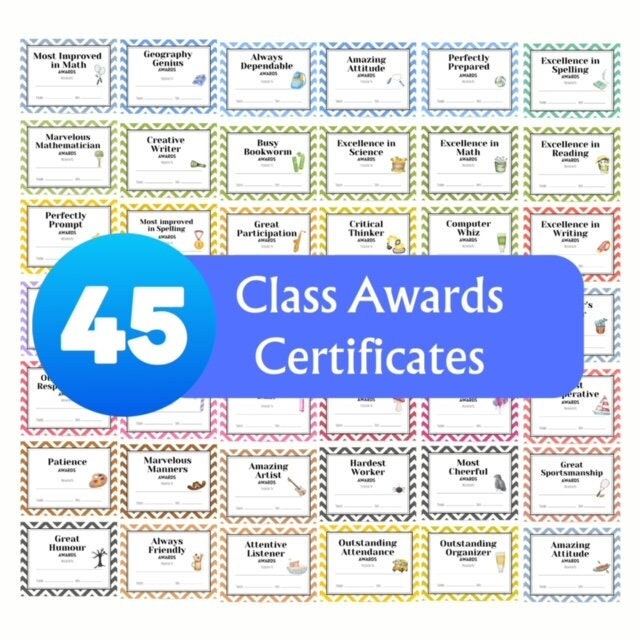 Class Awards Students, End of Year Certificates, Printable and Editable ...