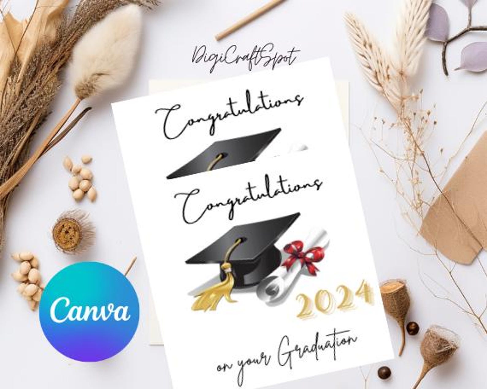 Editable Congratulations Graduation Card, Printable Card With Mortar ...