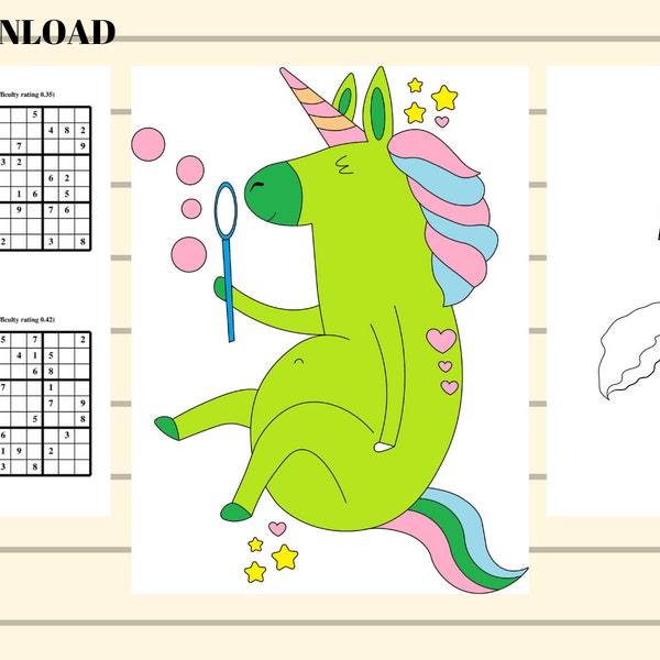 Sudoku and Coloring Book - Etsy