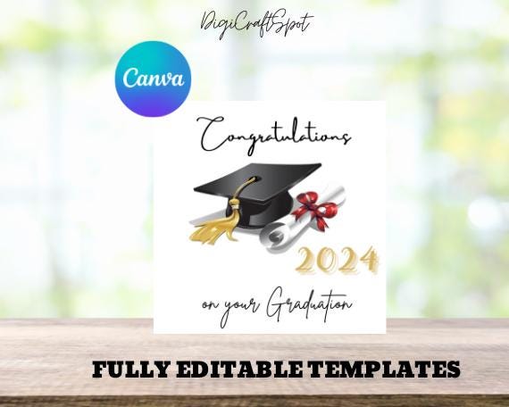 Editable Congratulations Graduation Card, Printable Card With Mortar ...