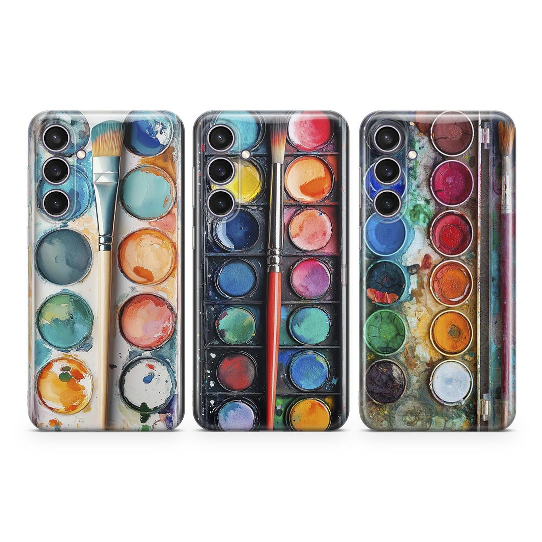 Watercolor Palette Phone Case Art Cover Fit for Samsung S26 S25 S24 S23 ...