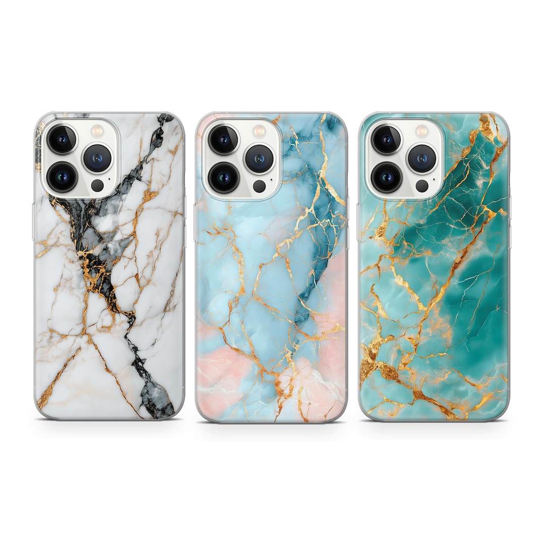 Marble Print Phone Case Pastel Gold Cover Fit for iPhone 17 16 15 14 13 ...