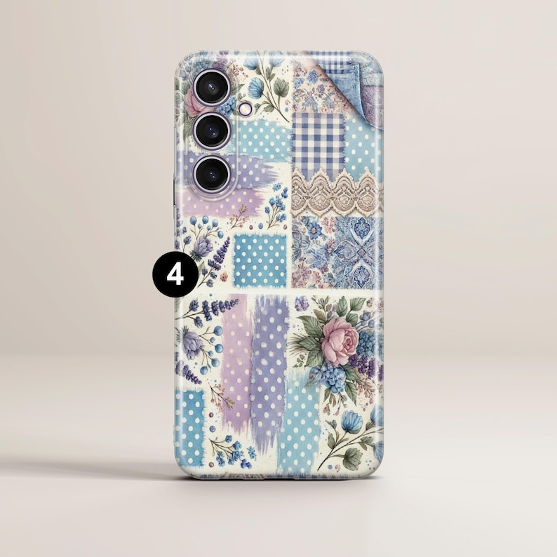 Patchwork Phone Case Quilt Tile Floral Cover Fit for Samsung S26 S25 ...