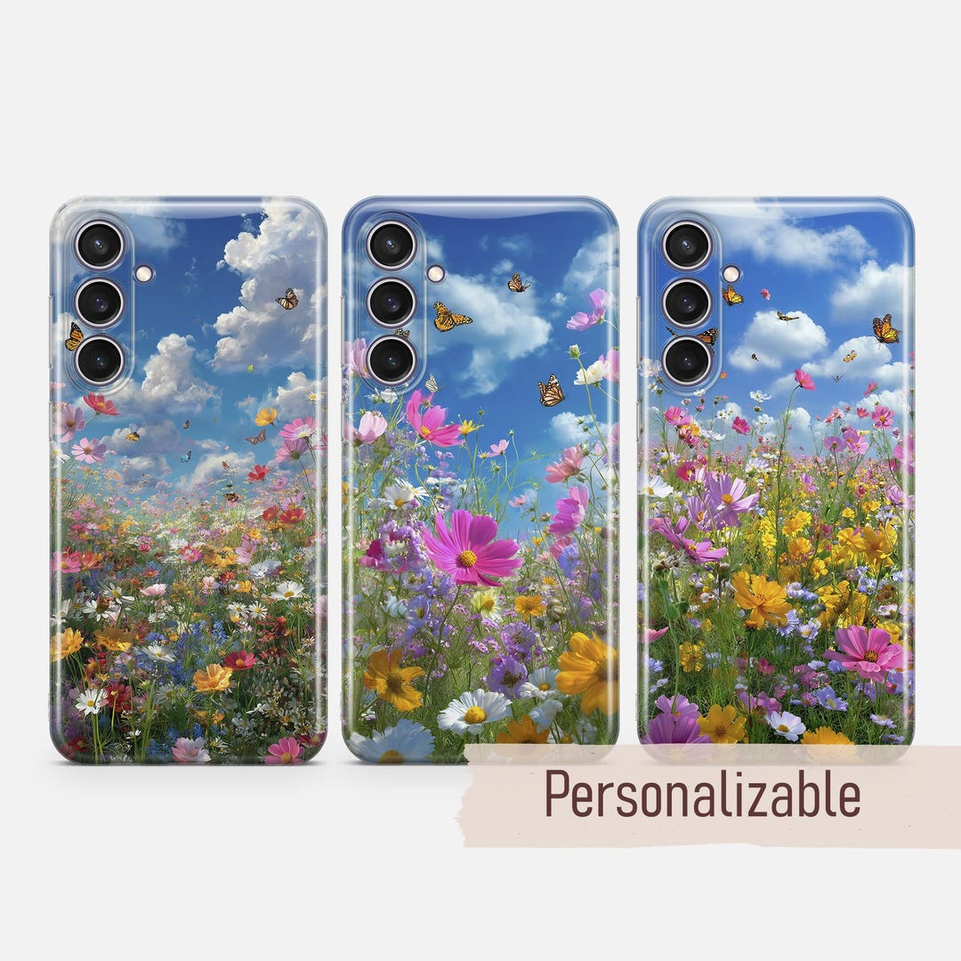 Spring Phone Case Butterfly Wildflower Cover Fit for Samsung S26 S25 ...