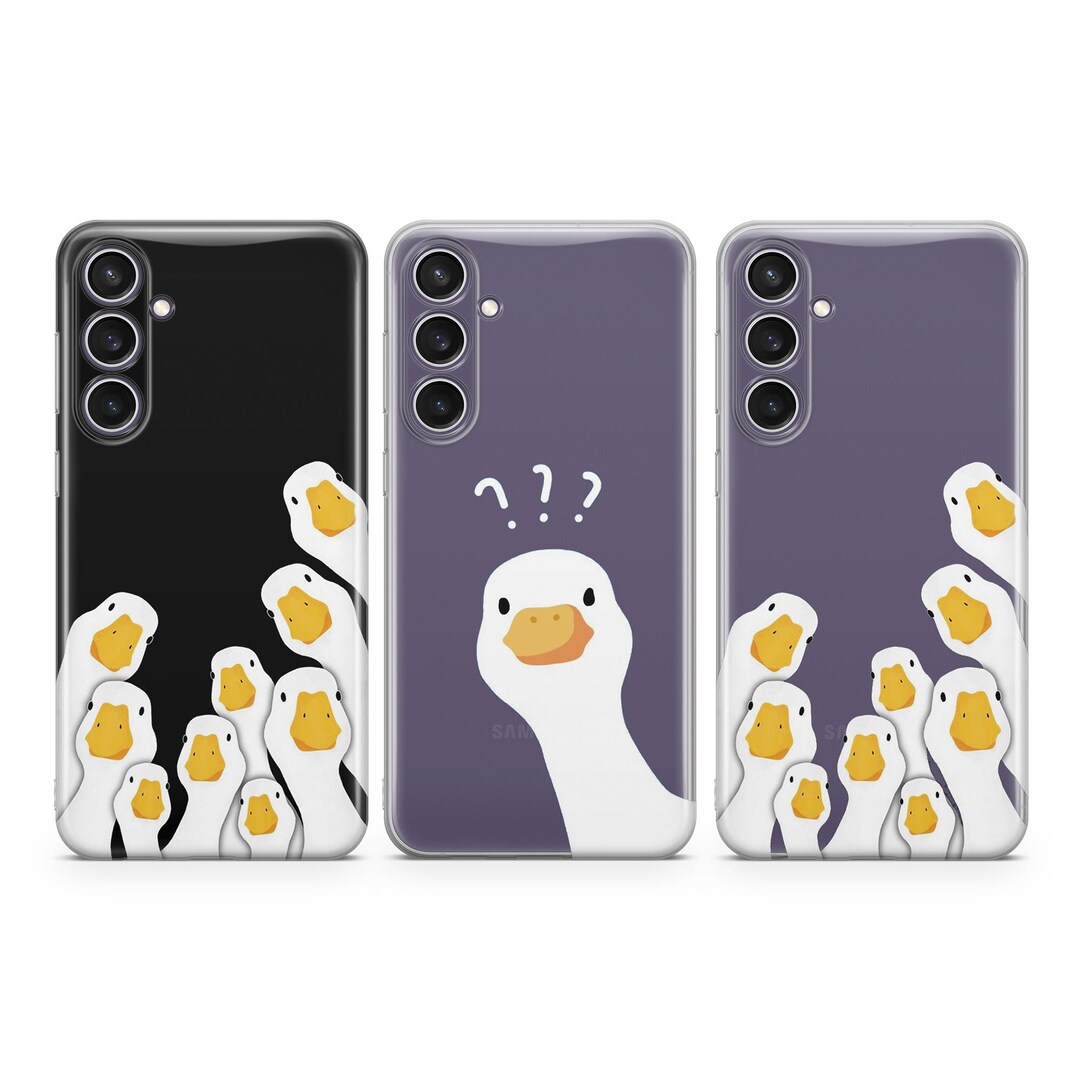 Clear Funny Duck Phone Case Goose Cover Fit for Samsung S25 S24 S23 S22 S21 Plus Ultra FE S10 ...