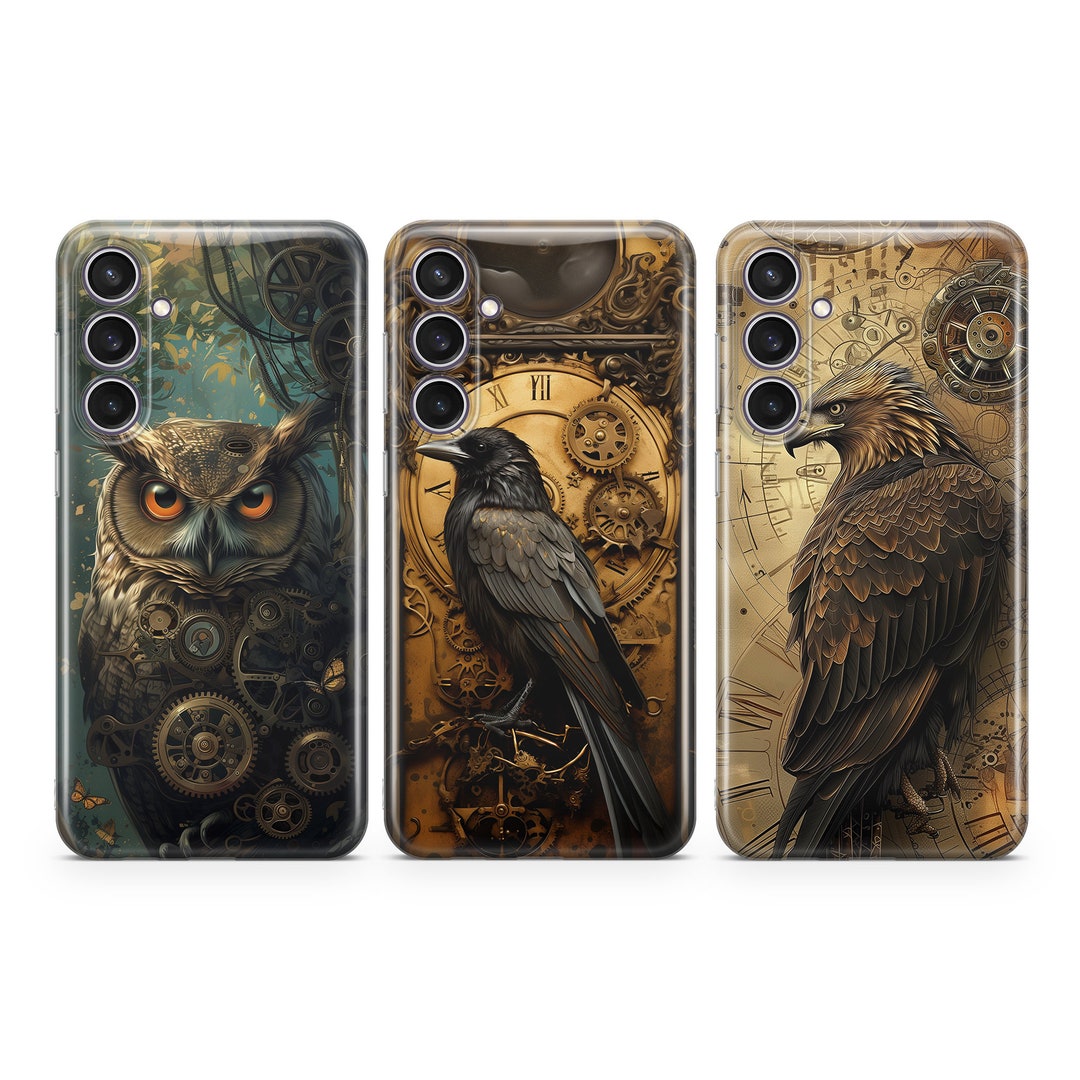Steampunk Phone Case Metal Birds Sci-fi Cover Fit for Samsung S25 S24 ...
