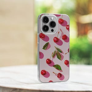 Red Cherry Phone Case Coquette Leaves Cover Fit for iPhone 17 16 15 14 ...