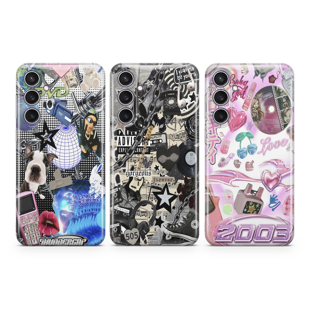 Y2K Collage Phone Case Cute Retro Cover Fit for Samsung S25 S24 S23 S22 ...