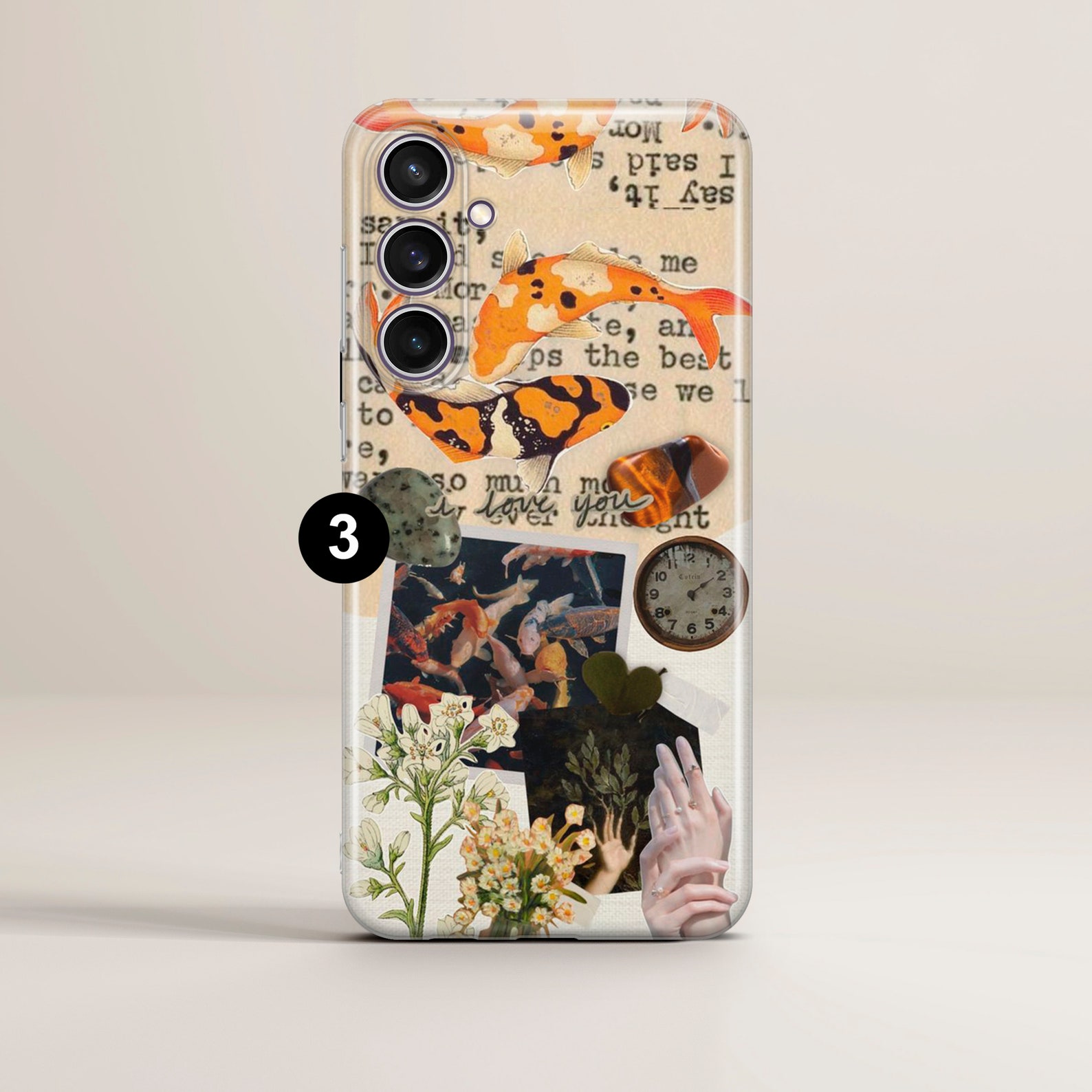 Goldfish Phone Case Koi Fish Collage Cover Fit for Samsung S26 S25 S24 ...