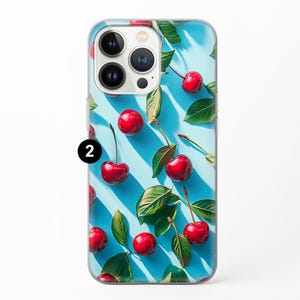 Red Cherry Phone Case Coquette Leaves Cover Fit for iPhone 17 16 15 14 ...