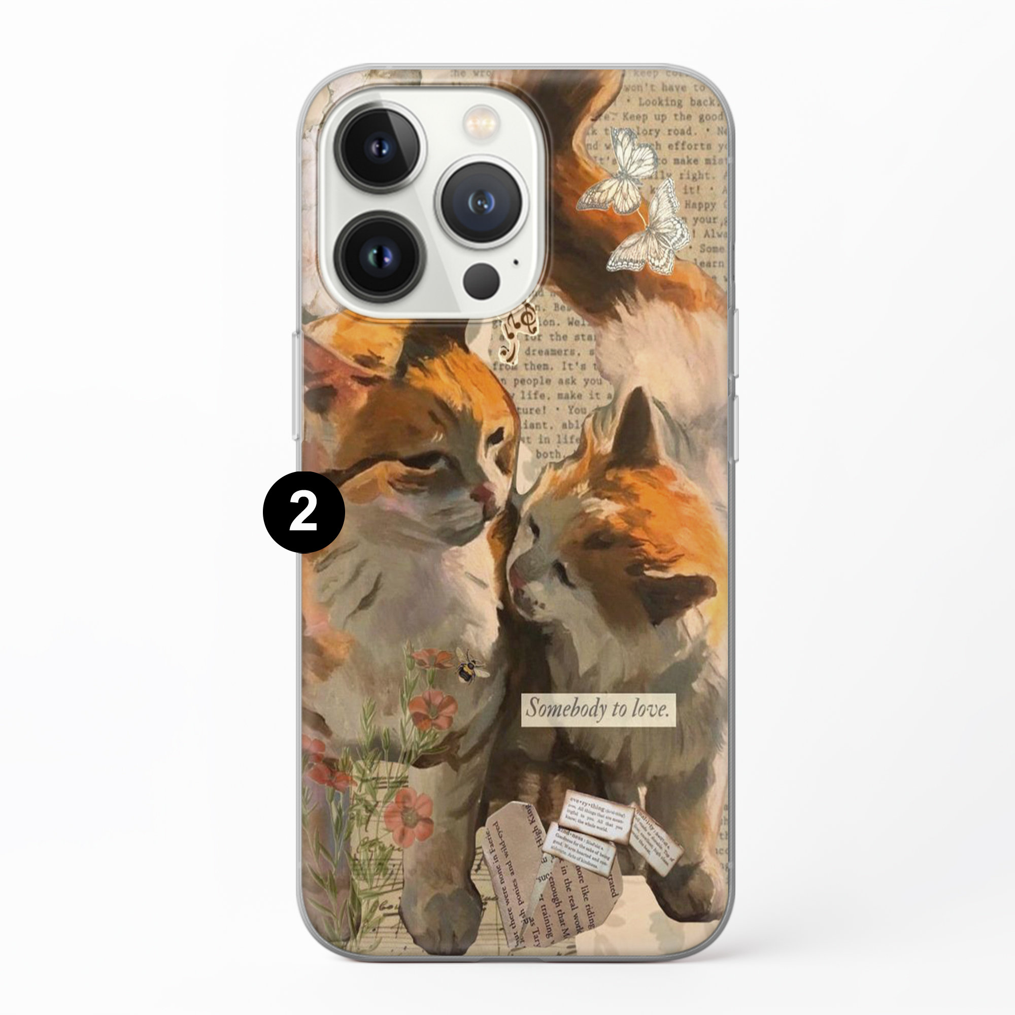 Cat Phone Case Cute Kittens Cover Fit for iPhone 17 16 15 14 13 12 Pro ...