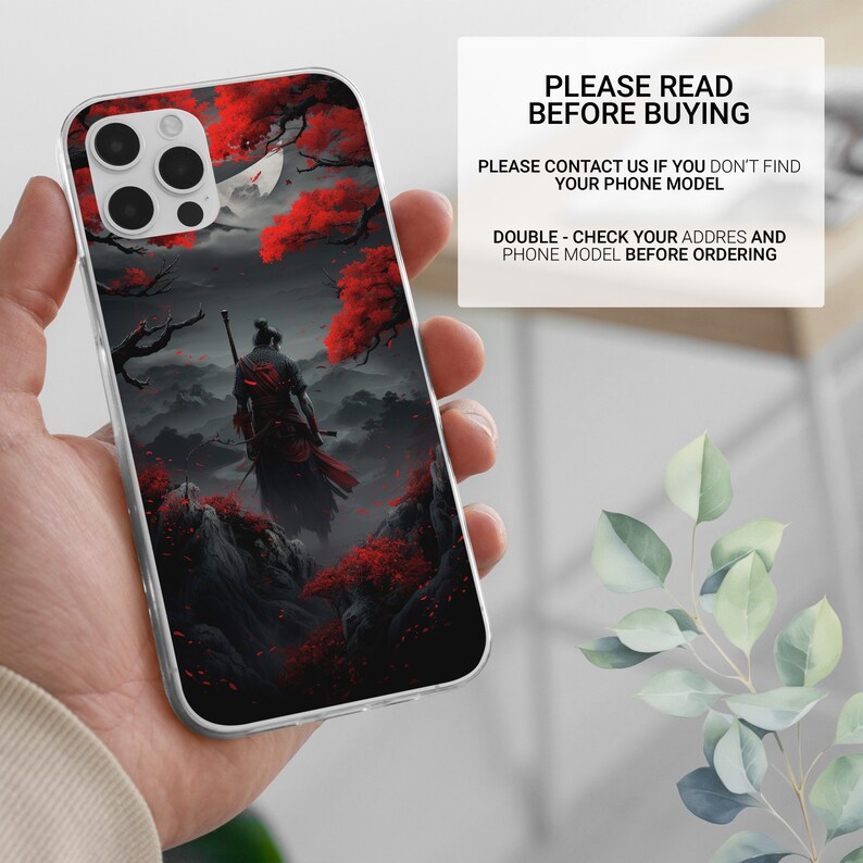Samurai Phone Case Anime Art Cover Fit for iPhone 17 16 15 14 13 12 Pro ...