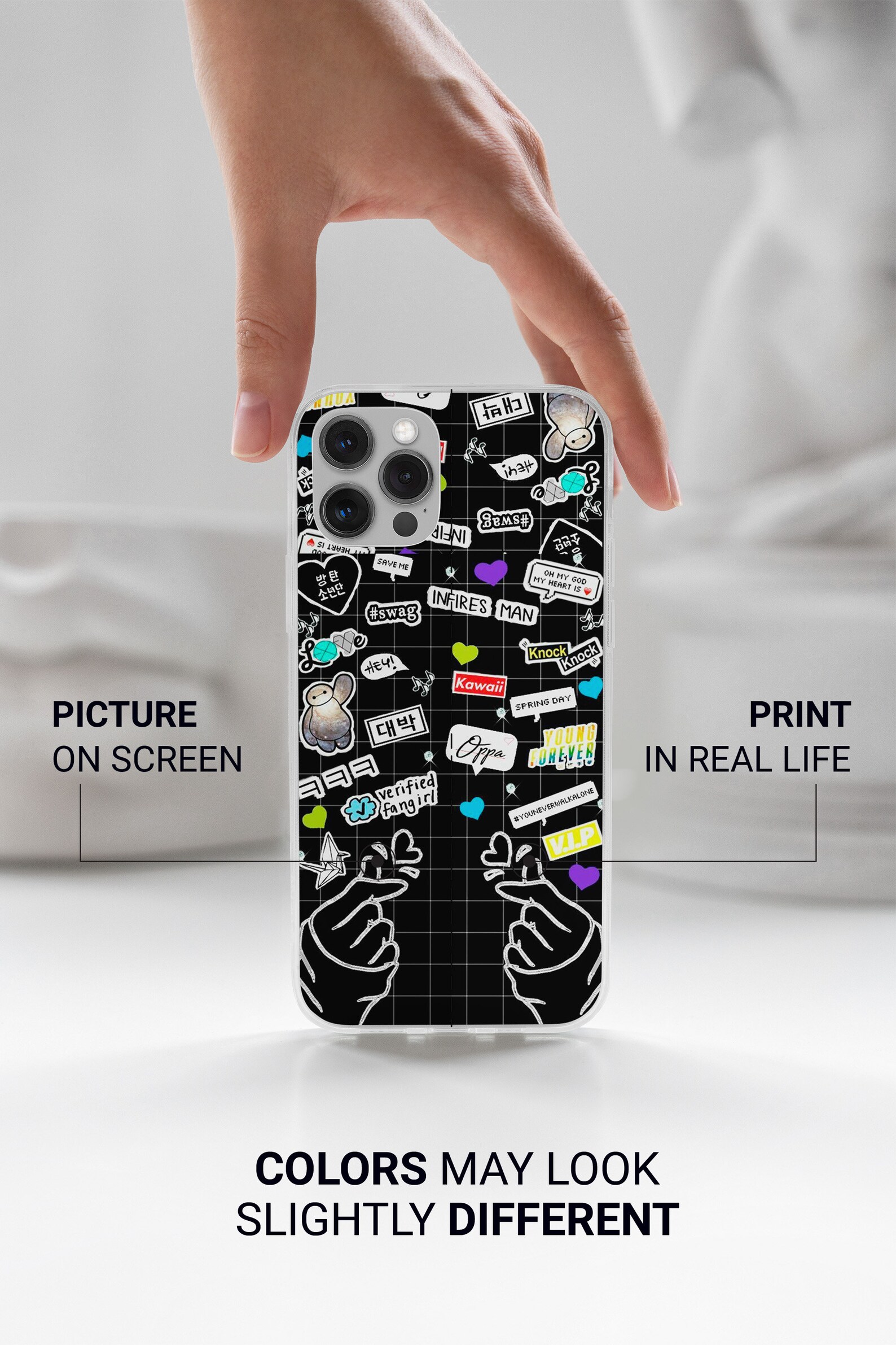 Kawaii Phone Case, Korean Cover Fit for iPhone 17 16 15 14 13 12 Pro ...