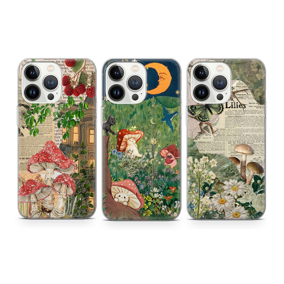 Cottagecore Phone Case Nature Scrapbook Fit for iPhone 17 16 15 14 13 ...